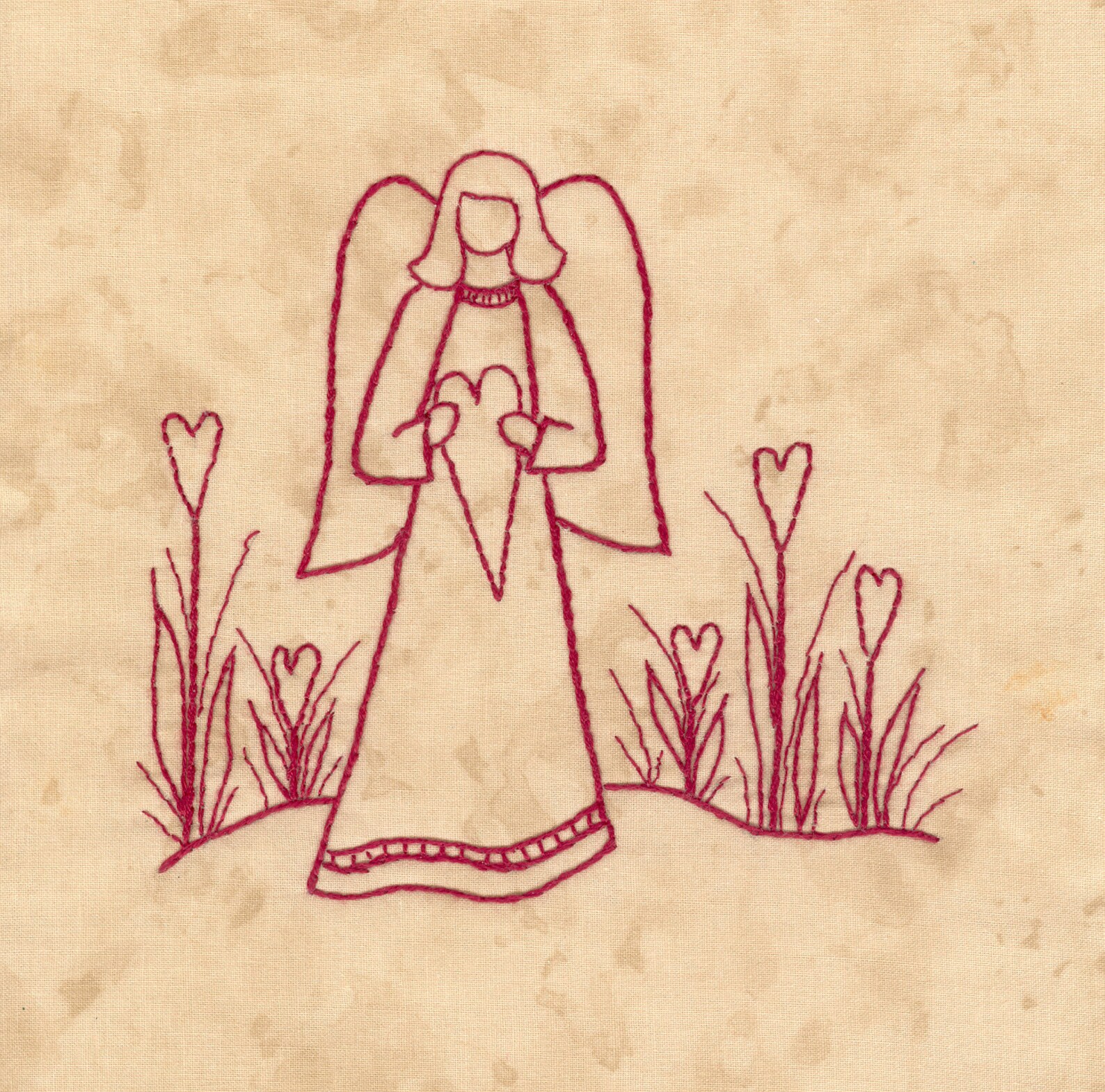 Redwork Angels Quilt Pattern Redwork Hand Embroidery Blocks | Etsy