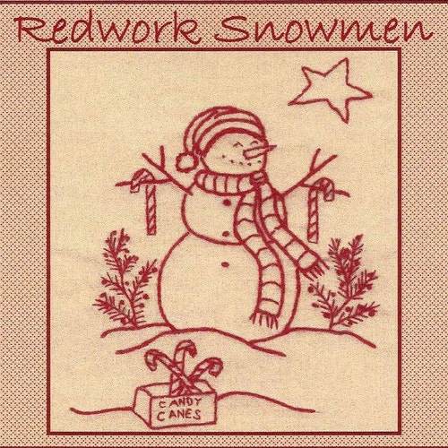 Redwork Snowman Hand Embroidery PDF Pattern Instant Digital - Etsy