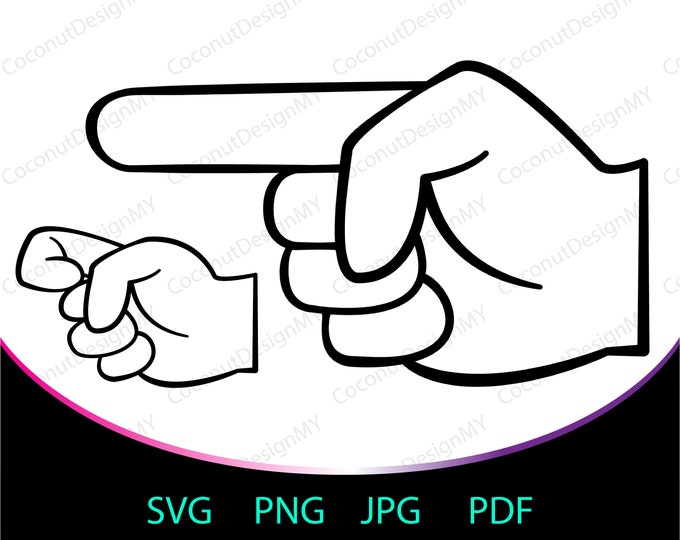 Finger Svg, Pointing Finger SVG, Hand Svg, One Finger Svg, 1 Finger Svg ...