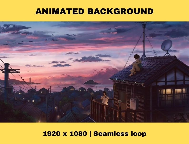 Rooftop Sky Clouds Animated Background Video Lofi for Vtuber, Twitch or ...