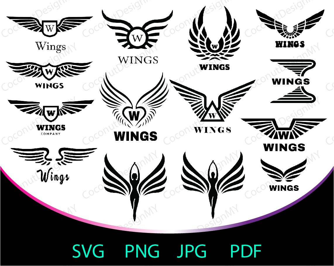 14 Wings SVG Bundle Svg Files for Cricut Angel Wings SVG Wings Png ...