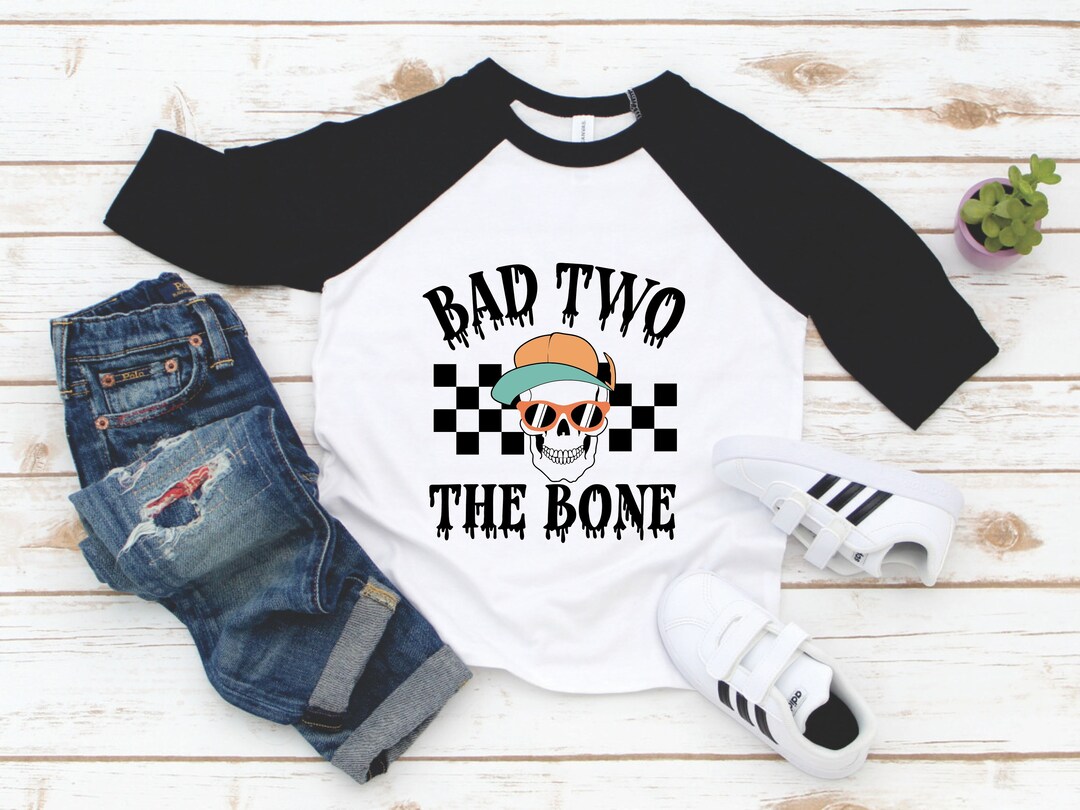Bad Two the Bone Toddler Boy Birthday Shirt - Second Birthday Boy Tee - Two Shirt Boy - Birthday ...