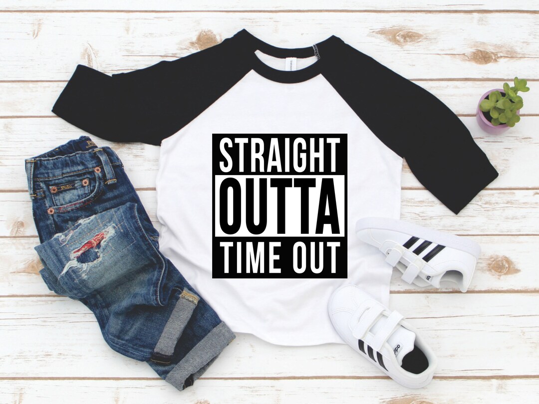Straight Outta Time Out Tee for Kids - Funny Rap Hip Hop Toddler Boy ...