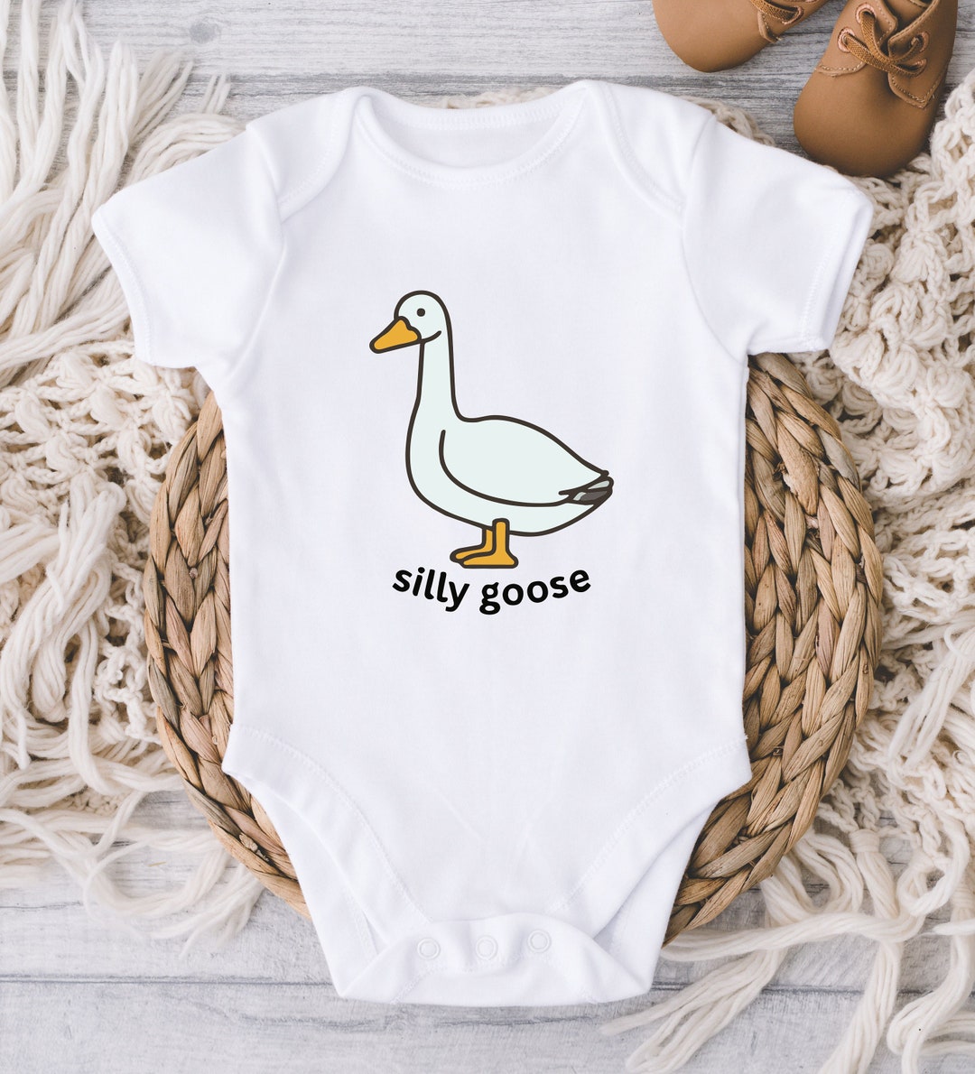 Silly Goose Baby ONESIES® Bodysuit - Funny Goose - Farm Animal - Baby ...