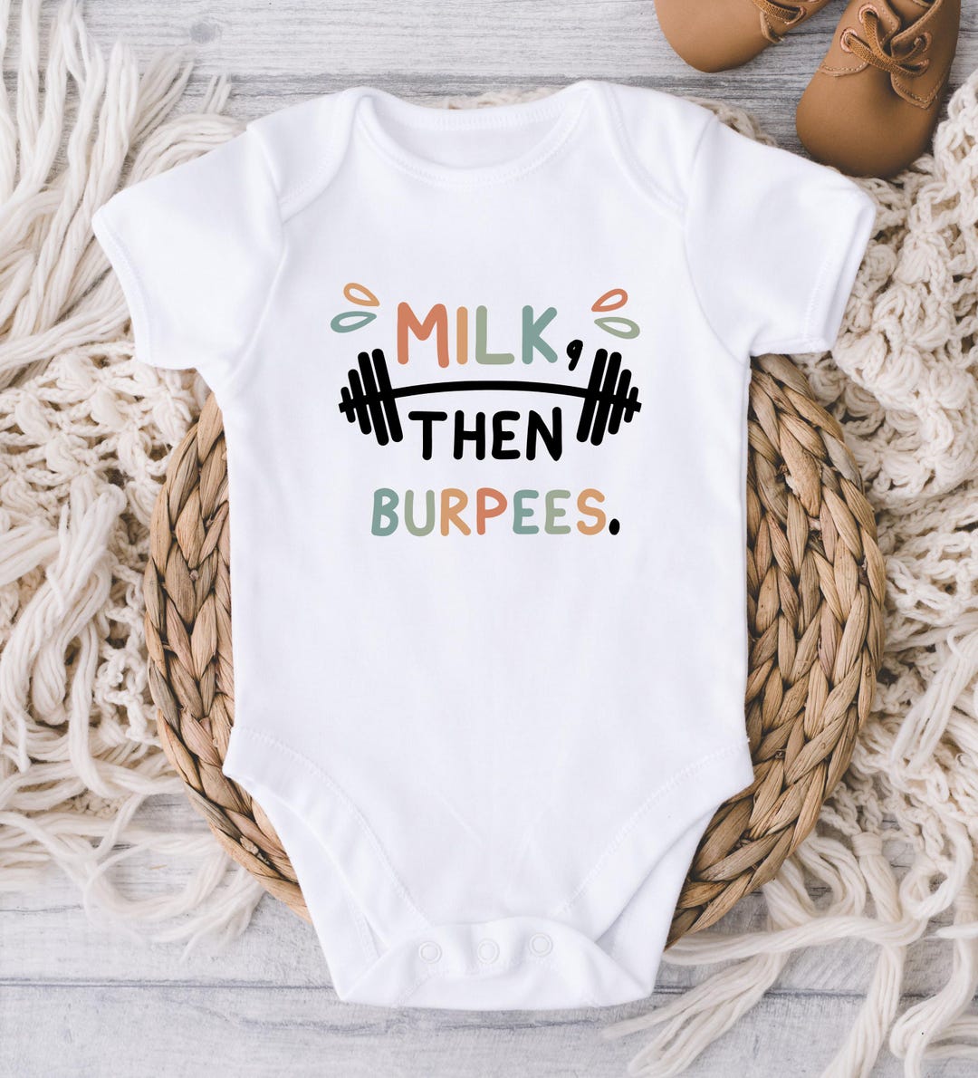 Milk Then Burpees Baby ONESIES® Bodysuit - Funny Baby - Cute Baby ...