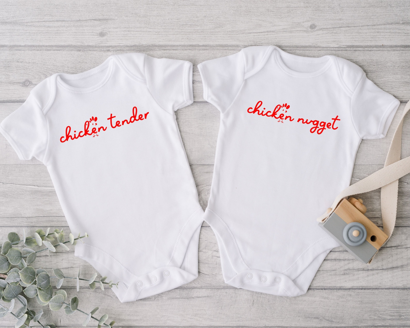 Twins Baby ONESIES® Brand Bodysuit - Funny Chicken Tender Chicken ...