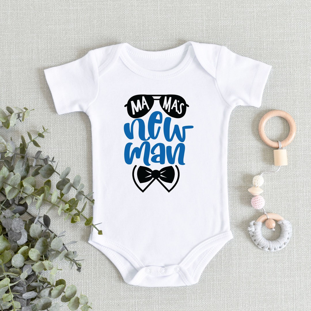 Mamas New Man Onesies® Bodysuit Mommys Little Man Mamas Boy Cute Baby Bodysuit Funny Baby Unique ...