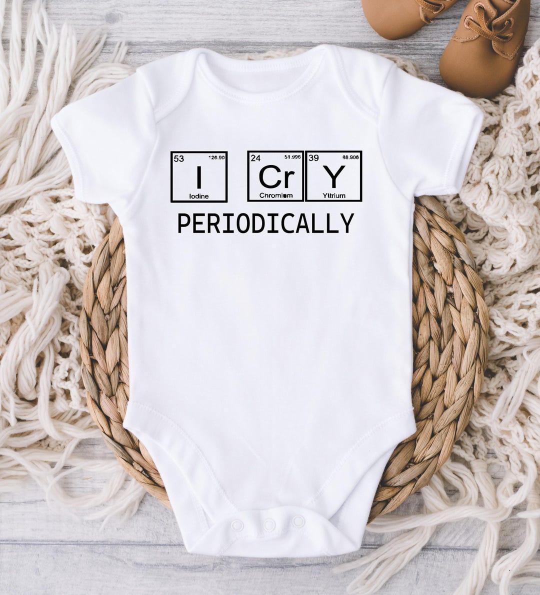 Science Baby ONESIES® Bodysuit - I Cry Periodically Funny Saying ...