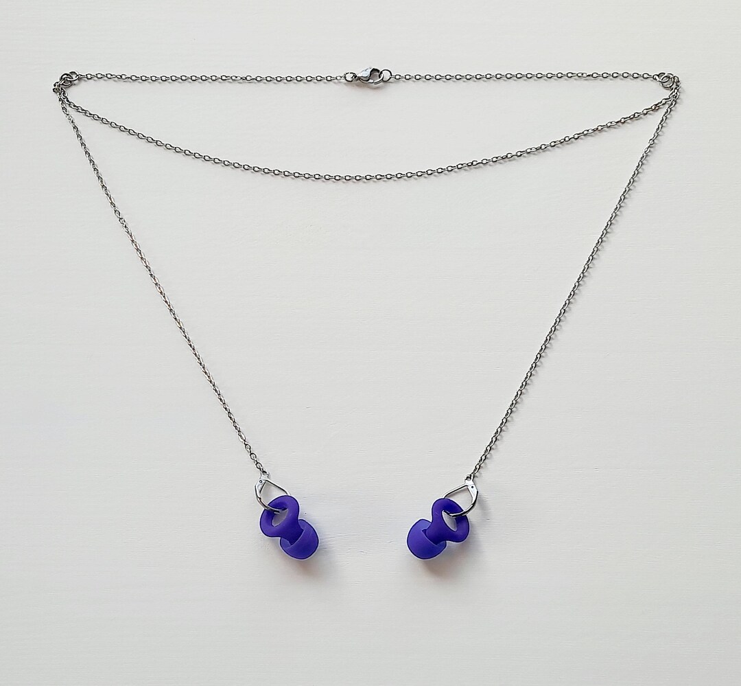 Chain Necklace for Loop Ear Plugs, Minimalist Style Stainless Steel ...