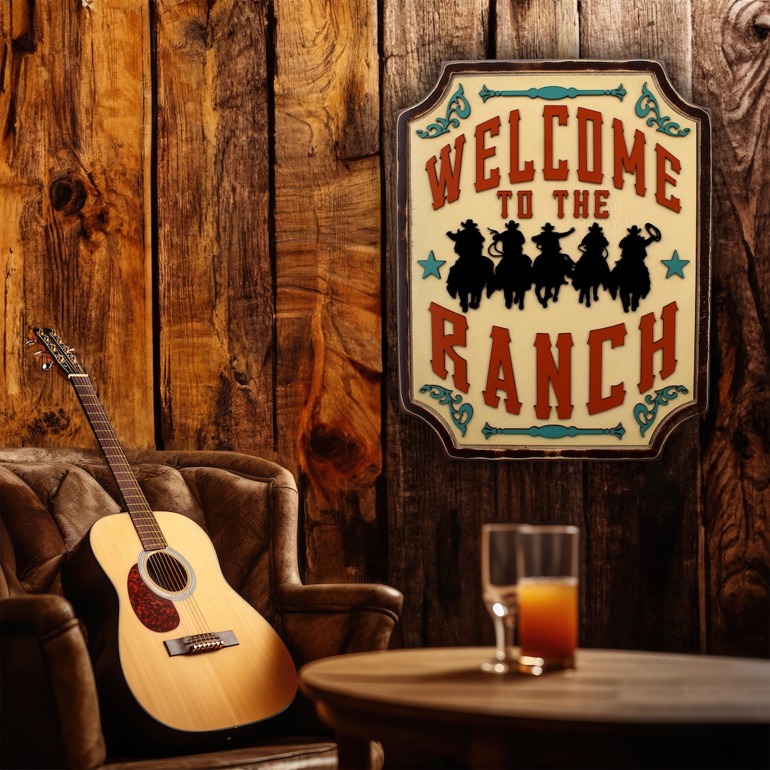 Welcome to the Ranch Wall Decor | Cowboys Riding Horses Western Decor ...