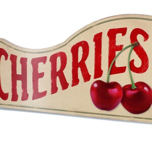 Cherries Sign Cherry Decor Cherries Kitchen Sign Rustic Cherries Decor ...