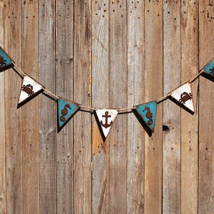 Beach Decor Banner Wall Hanging Wall Pennant Banner Nursery Decor Wood ...