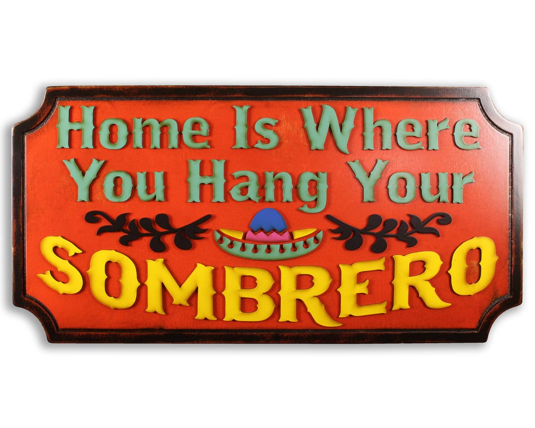 Sombrero Welcome Sign: Mexican Fiesta Decor, Hacienda Wall Decor - Etsy