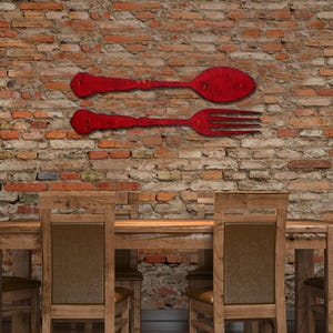 Fork Spoon Dining Room Sign Farmhouse Sign Decor Farmhouse Style Giant ...