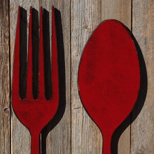 Fork Spoon Dining Room Sign Farmhouse Sign Decor Farmhouse Style Giant ...