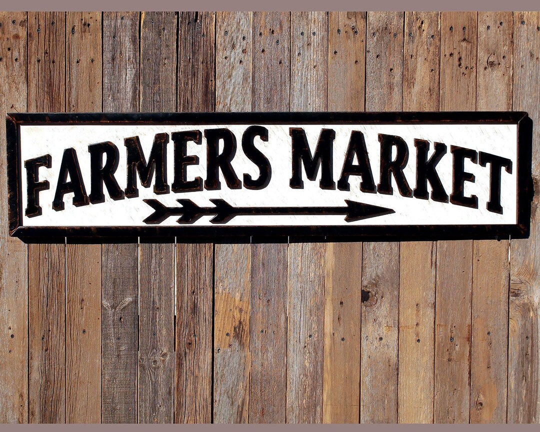 Large Farmers Market Sign - Housewarming Gift - Farmhouse Sign - Dining ...
