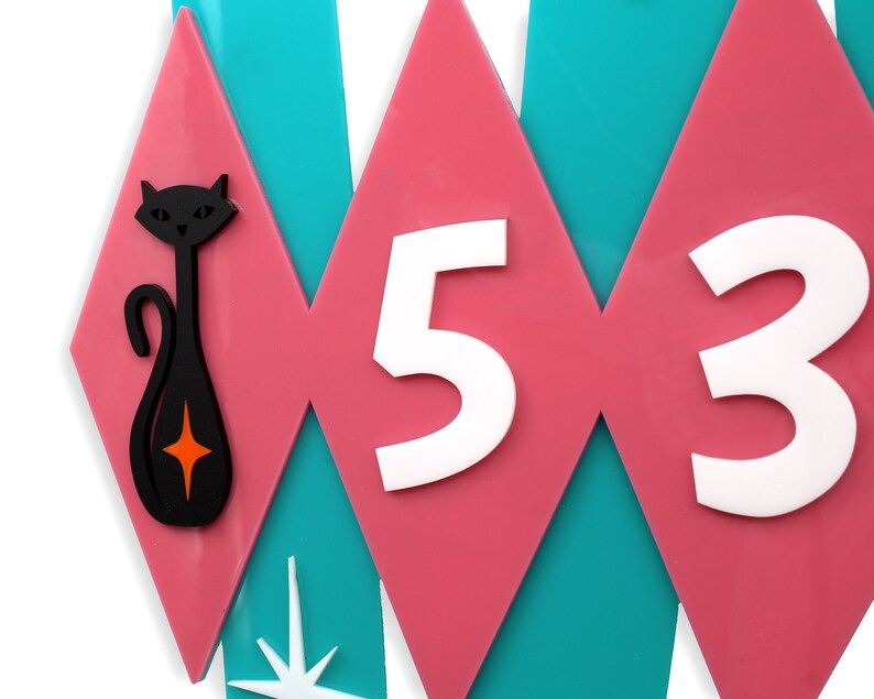 MCM House Address Sign Custom House Address Mid Century | Etsy