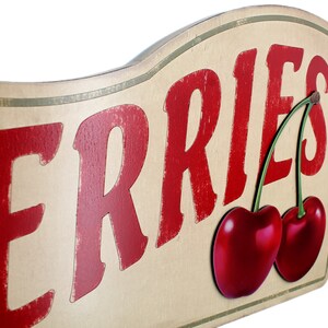 Cherries Sign Cherry Decor Cherries Kitchen Sign Rustic Cherries Decor ...