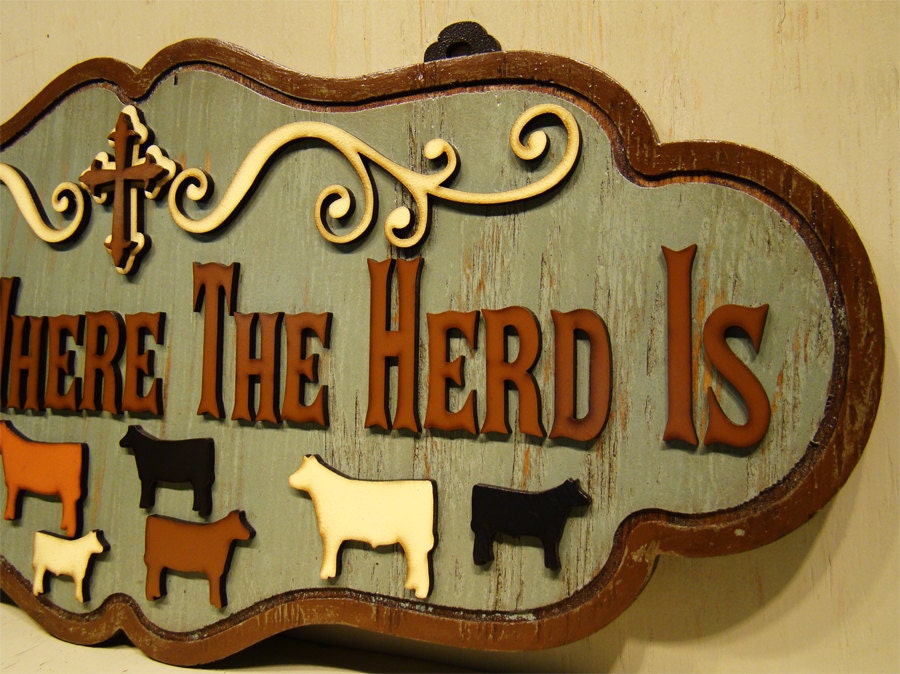 Home is Where the Herd Is Rustic Sign Farm Sign Livestock | Etsy