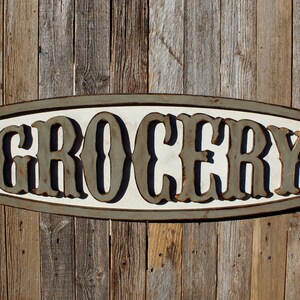 Kitchen Wall Decor Rustic Grocery Sign Vintage Grocery Sign Large ...