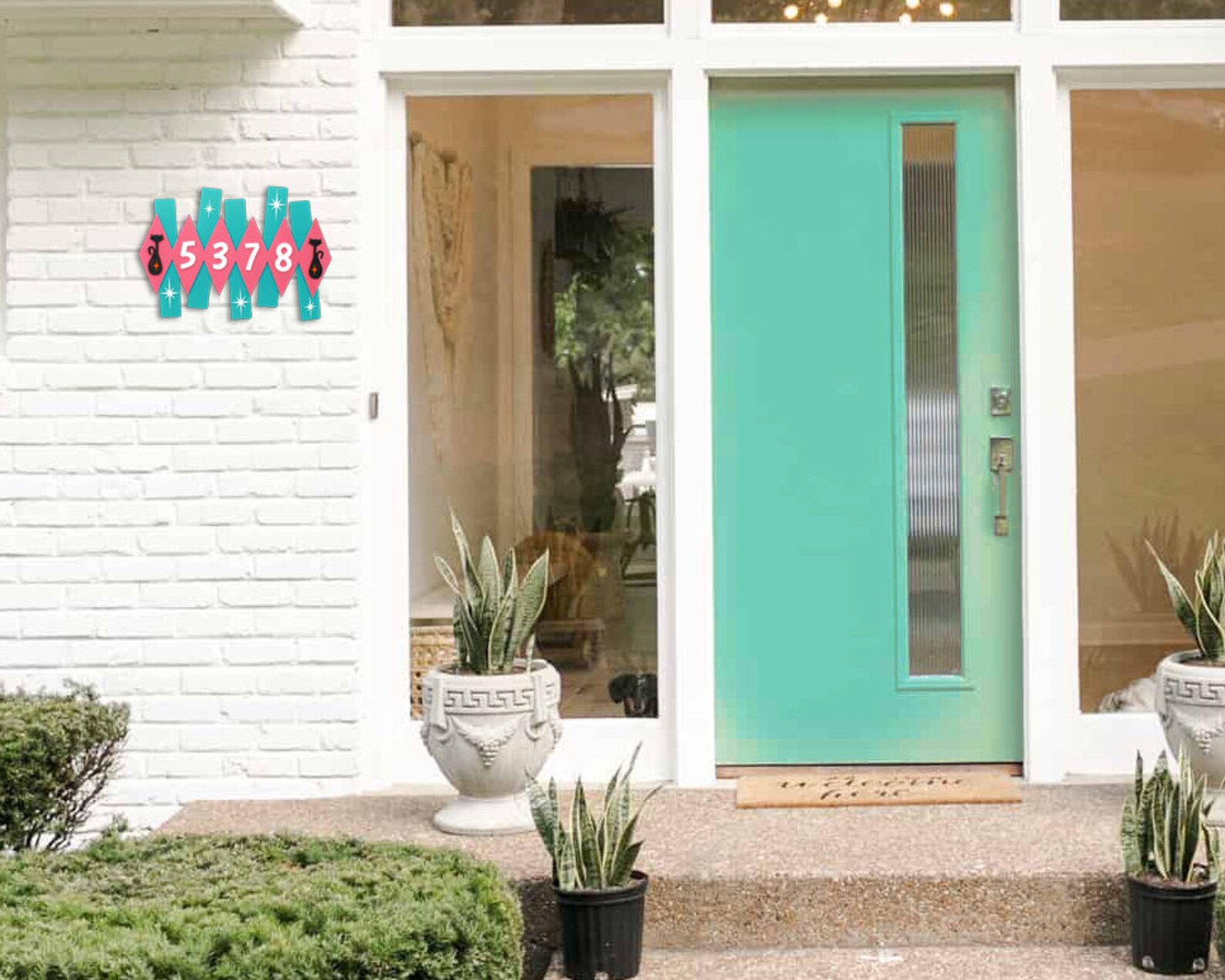 MCM House Address Sign Custom House Address Mid Century - Etsy