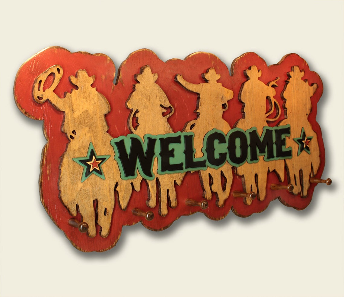 Western Welcome Sign Western Decor Cowboy Decor Cowboy Coat | Etsy