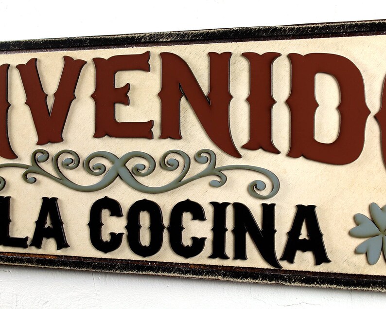 Cocina Sign Bienvenidos Cocina Wood Kitchen Sign Kitchen Wall - Etsy