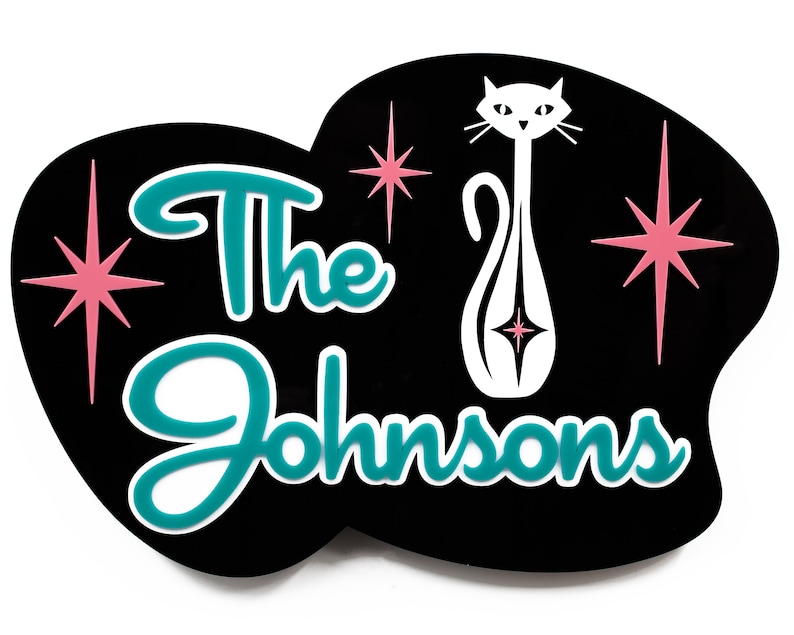 MCM Custom Name Sign Custom House Sign Last Name Acrylic | Etsy