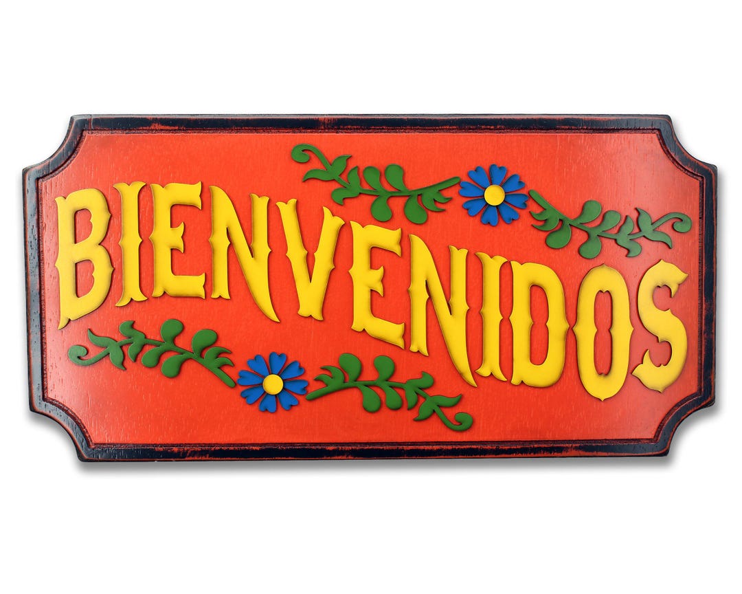 Bienvenidos Wood Sign: Mexican Hacienda Welcome Decor - Etsy