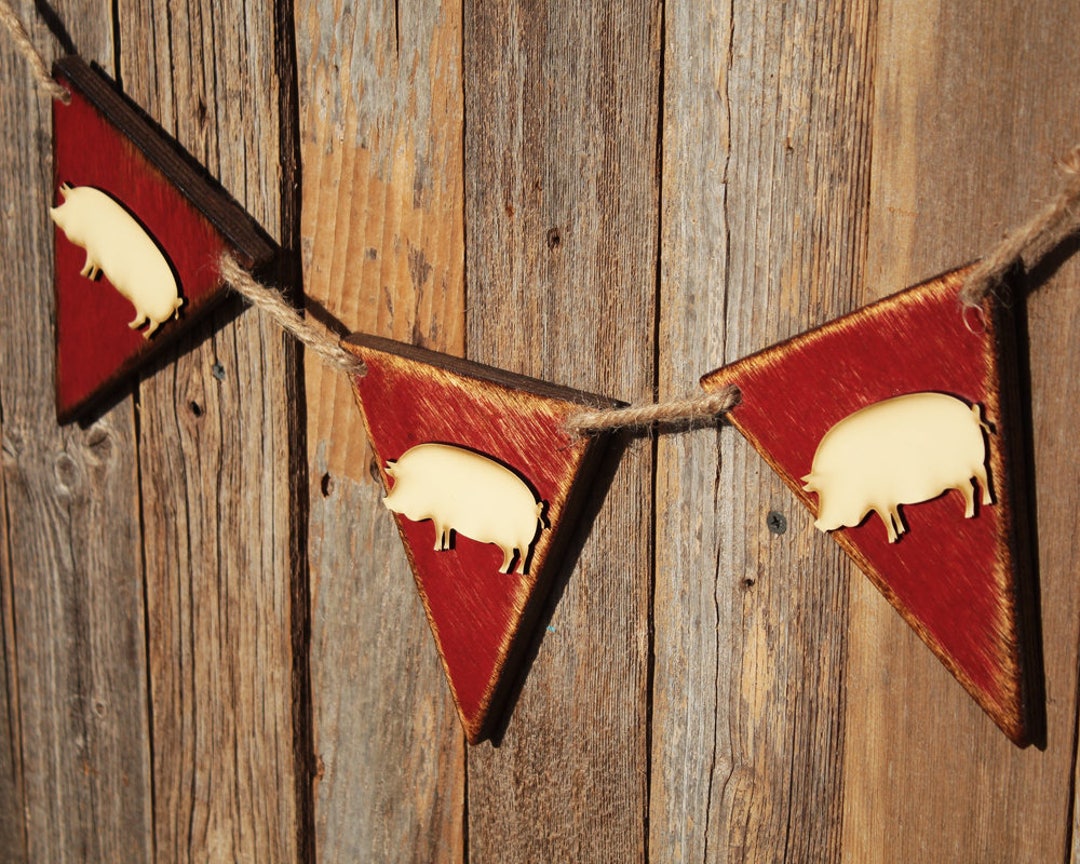 Pig Sign Show Animals Pig Decor Wooden Mantle Decor Farm Decor Farm ...
