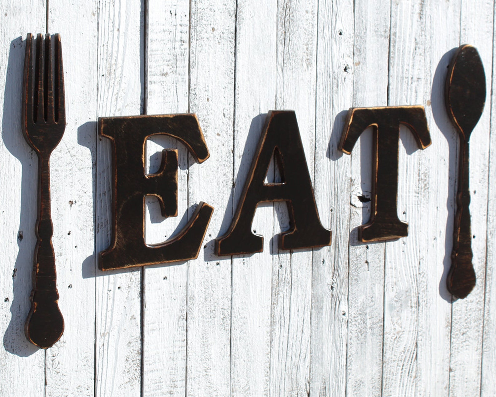 Rustic Eat Sign Eat Wooden Sign Fork and Spoon Wooden Eat Sign - Etsy