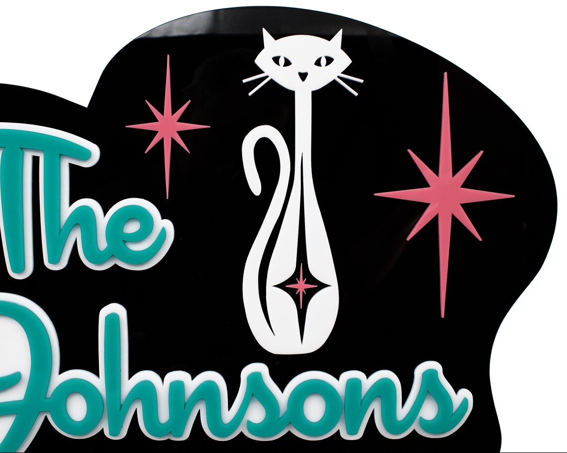 MCM Custom Name Sign Custom House Sign Last Name Acrylic | Etsy