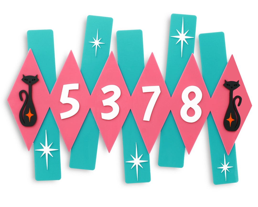 MCM House Address Sign | Custom House Address | Mid Century Modern ...
