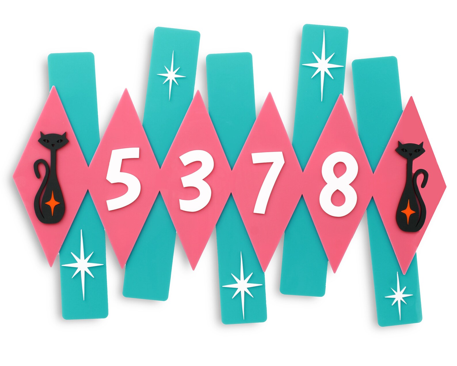 MCM House Address Sign Custom House Address Mid Century - Etsy