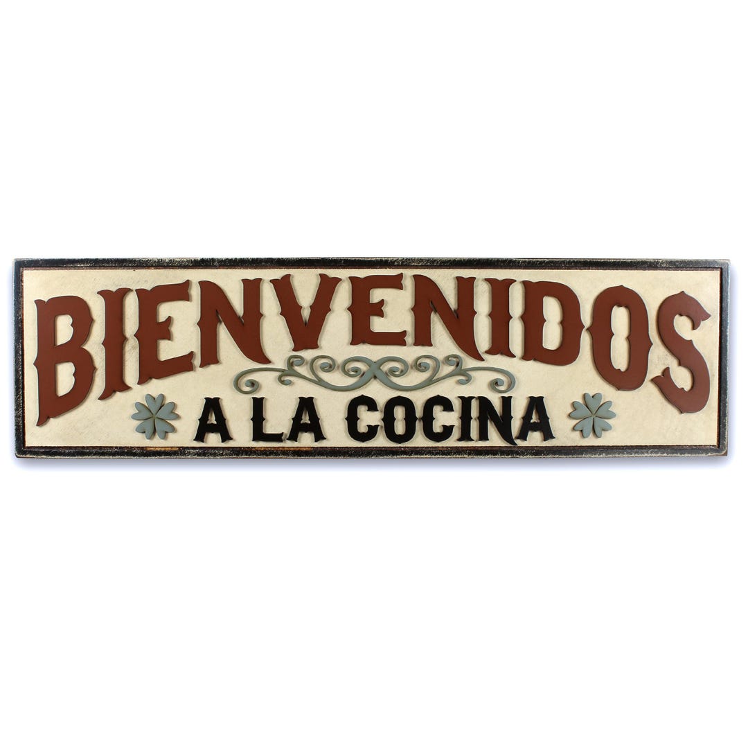 Cocina Sign - Bienvenidos Cocina Wood Kitchen Decor, Rustic Welcome ...