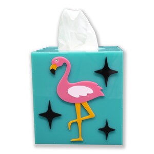 MCM Flamingo Tissue Box - Pink Flamingo Tissue Box - Mid Century Modern ...