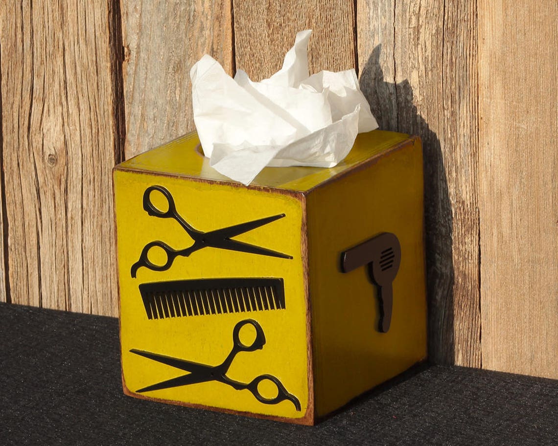 Scissors Hair Stylist Tissue Barber Tissue Box Beauty Shop | Etsy