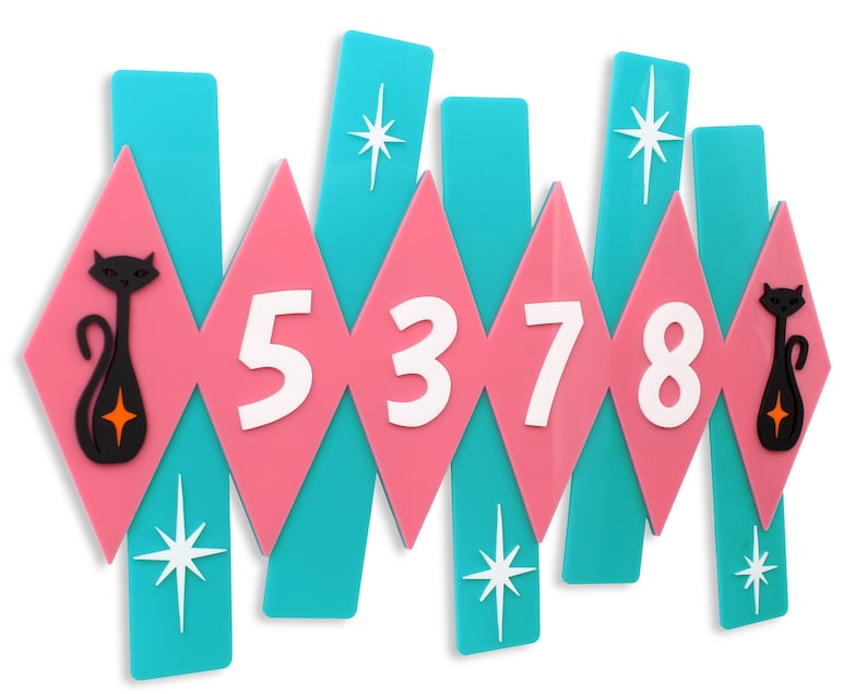 MCM House Address Sign Custom House Address Mid Century - Etsy