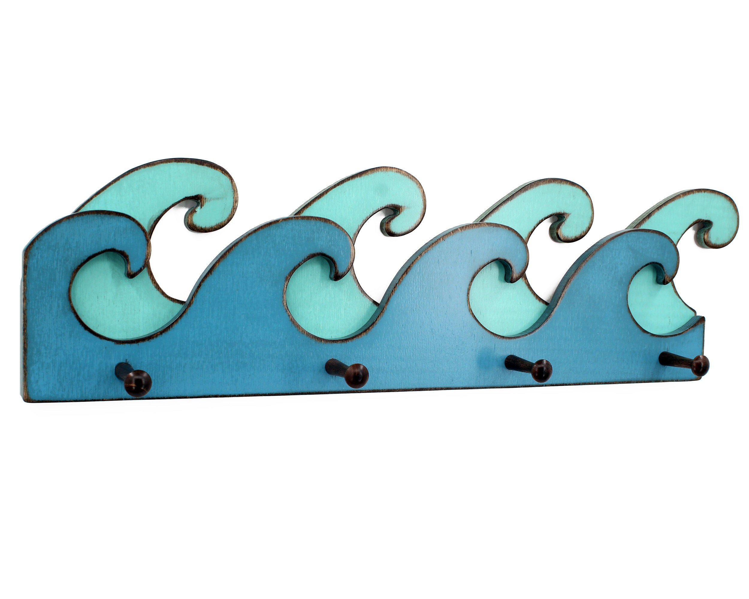 Rustic Ocean Wave Coat Rack Beach Decor Beach Towel Holder | Etsy