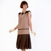 2-piece Ensemble of 2-toned Brown Cotton Jacket and Dress, 1920s Gatsby ...