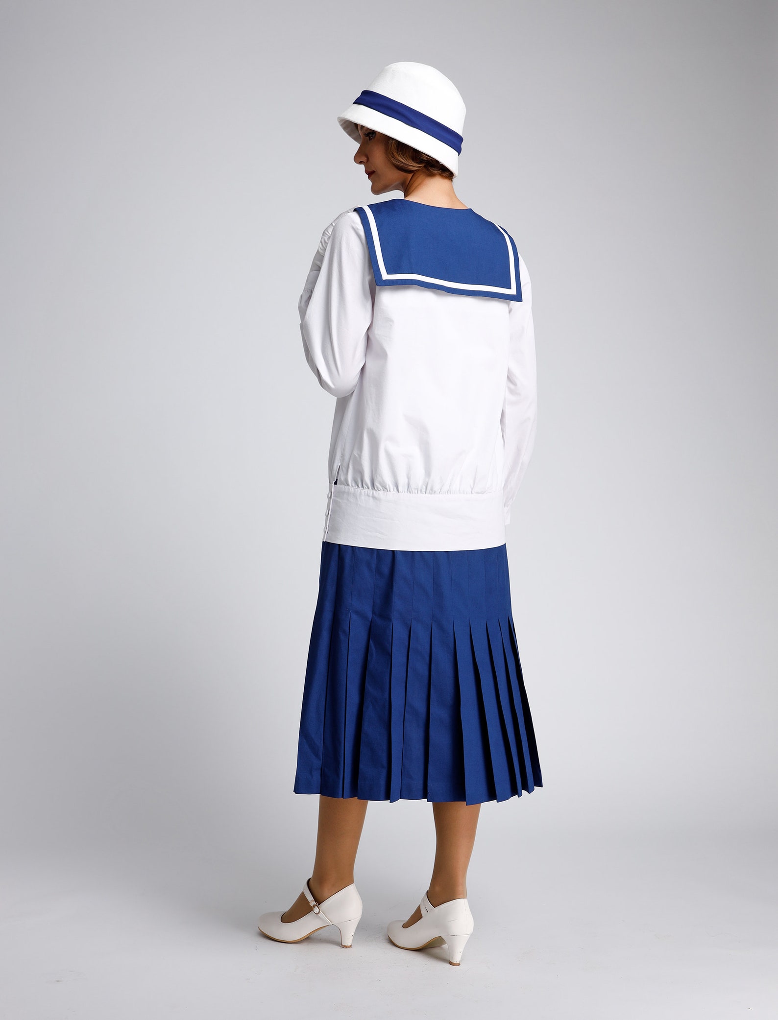 2-piece Sailor Outfit in White and Navy 1920s Sailor - Etsy