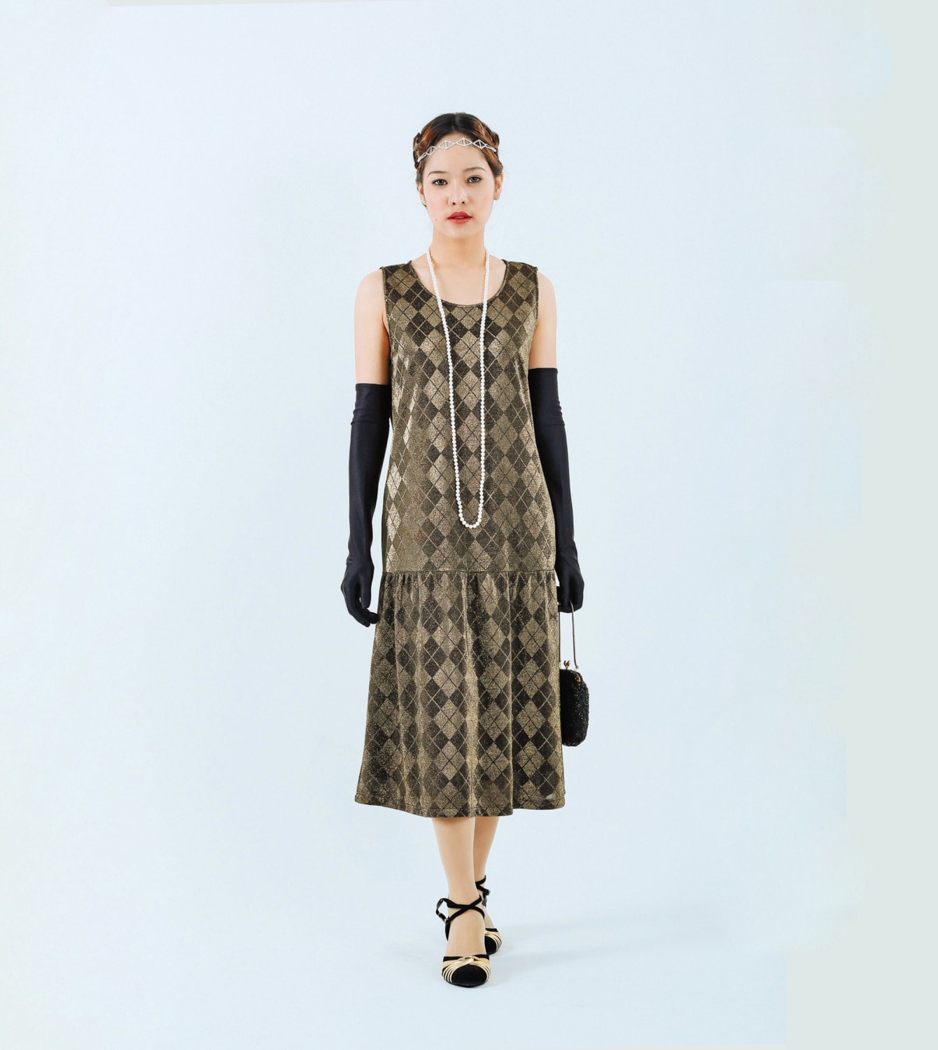 Black and gold flapper dress gold Great Gatsby dress 1920s | Etsy