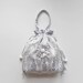 1920s Inspired Drawstring Wristlet in Silver Satin and Grey - Etsy