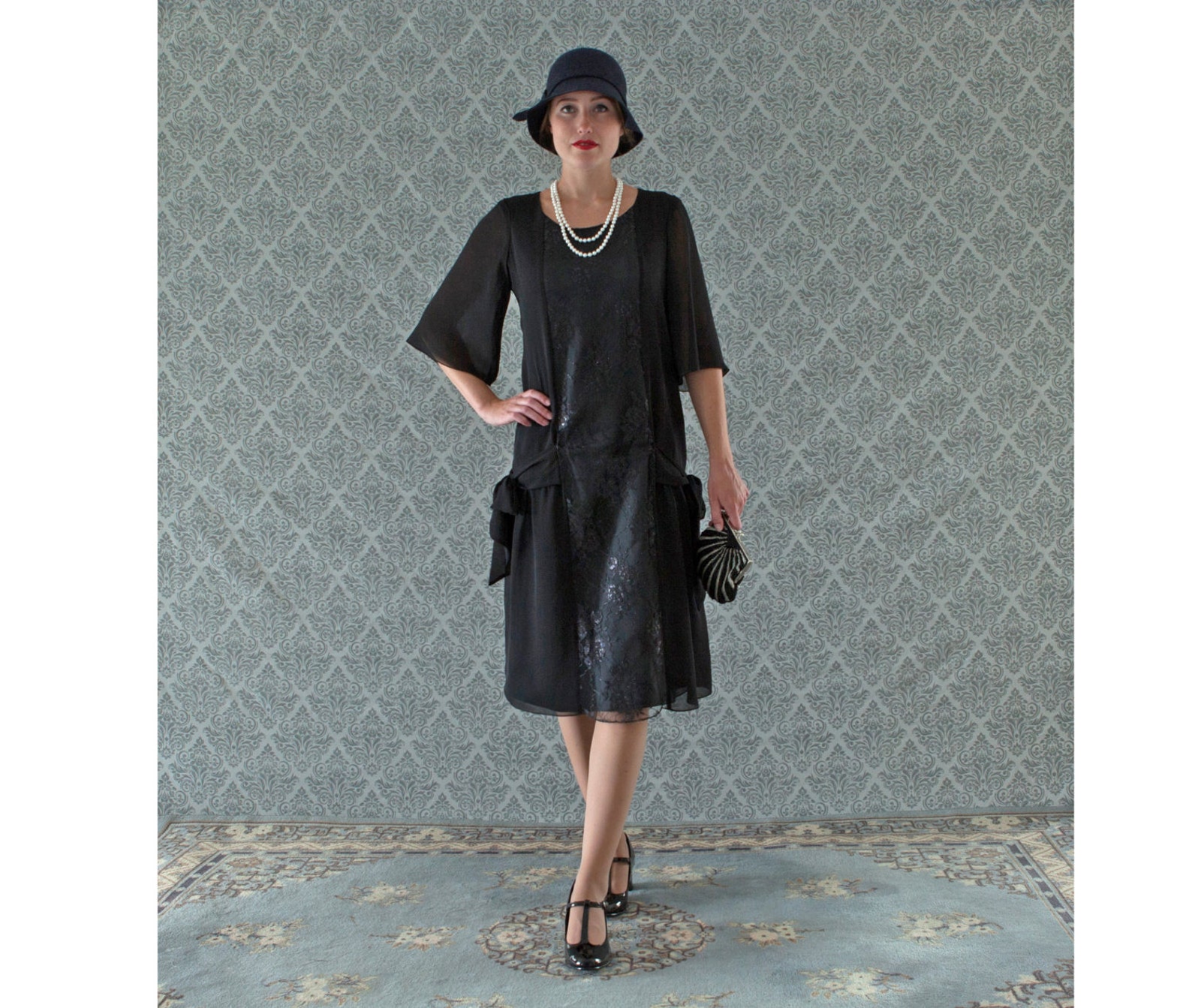 Robe noire des années 1920 robe Great Gatsby robe des années - Etsy France