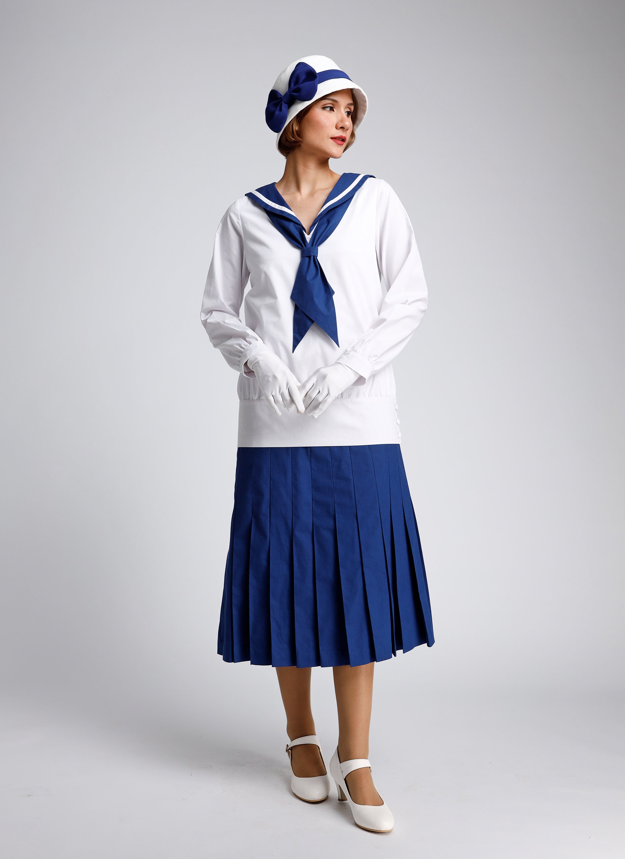 2-piece Sailor Outfit in White and Navy 1920s Sailor | Etsy