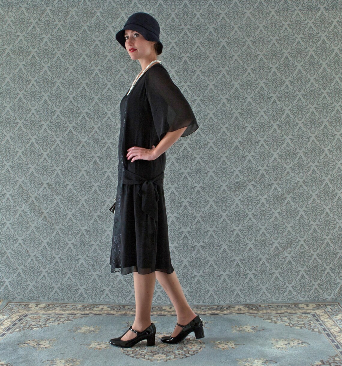 Robe noire des années 1920 robe Great Gatsby robe des années - Etsy France
