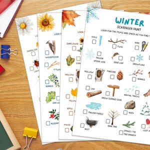 Printable Nature Scavenger Hunt Bundle for Kids, Instant Downloadable ...