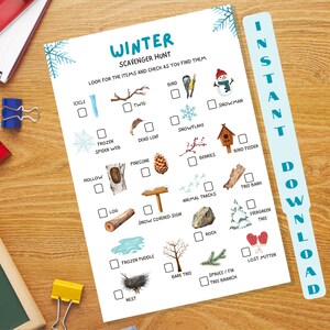 Printable Outdoor Scavenger Hunt PDF for Kids, Instant Download Winter ...