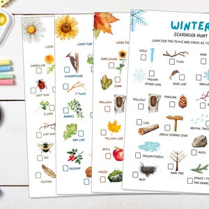 Printable Nature Scavenger Hunt Bundle for Kids, Instant Downloadable ...