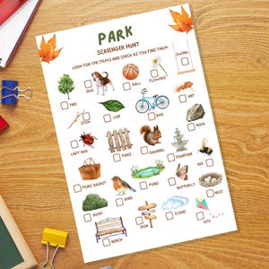 Park Scavenger Hunt for Kids Printable, Instant Downloadable Outdoor ...